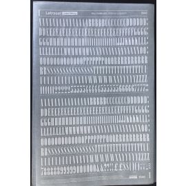 Letraset White 1646 48pt. Slimblack Capital Letters